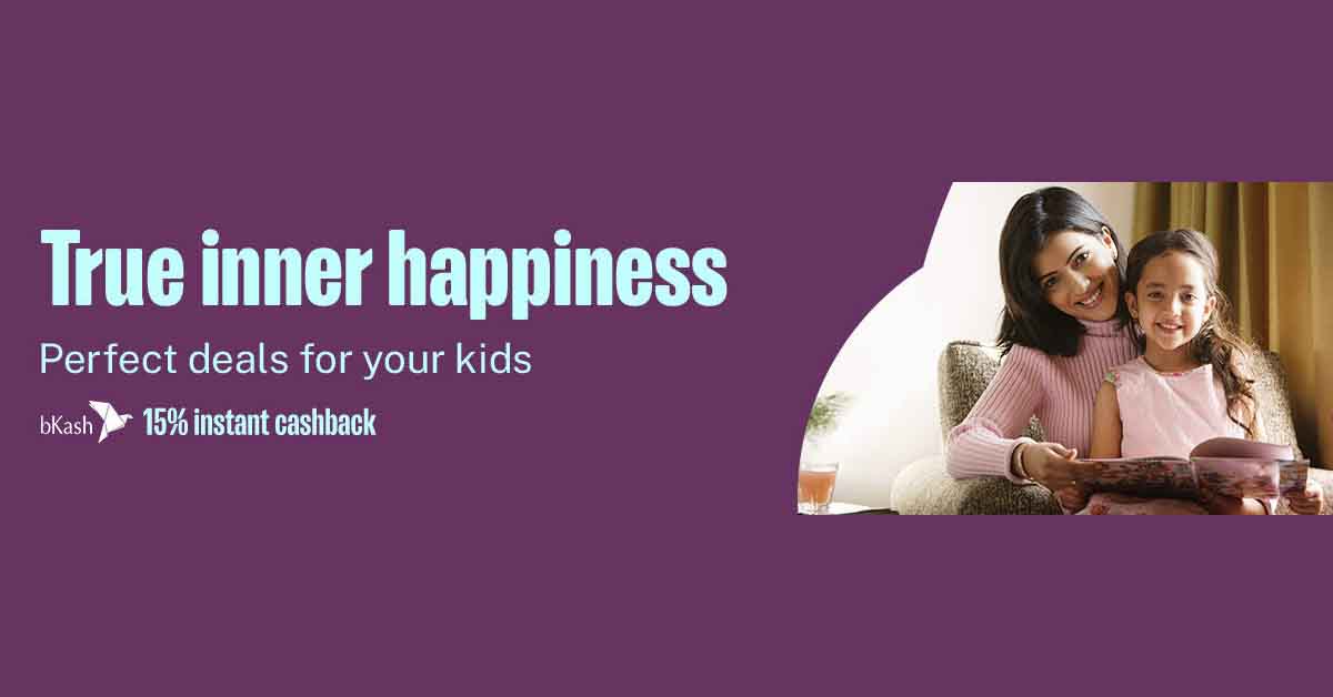 Daraz Offer For Kids - 15% Bkash Cashback + 4% OFF Voucher